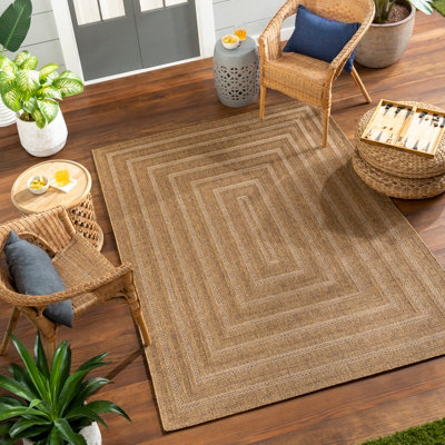NYMPHI In- & Outdoor Jute-Look Brown/Tan Area Rug 200 x 275 cm