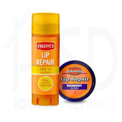 O'Keeffe's Lip Repair Set Overnight Lip Balm 7g + SPF Lip Balm 4.2g for ...