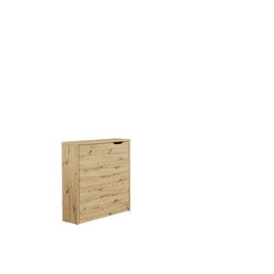 Oak Artisan Slim Convertible Desk 90cm - Space-Saving, Hidden Workstation