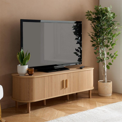 Oak Brown Axel Fluted TV Unit Birlea