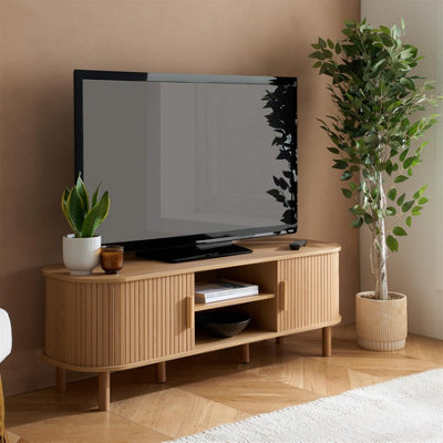 Oak Brown Axel Fluted TV Unit Birlea