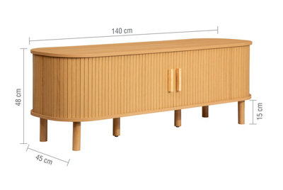 Oak Brown Axel Fluted TV Unit Birlea