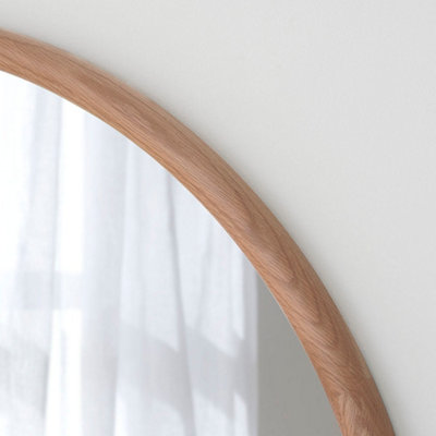 OAK FULL LENGTH ARCHED WALL MIRROR 180X80CM
