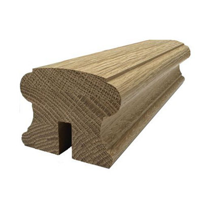 Oak Handrail Duchess 3.6m - 13mm Groove For Square Metal Spindles UK ...
