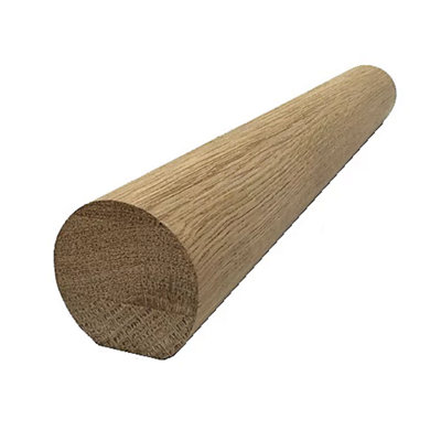 Oak Handrail Mopstick 44mm Round 4.2m Wall Mounted Handrail UK ...