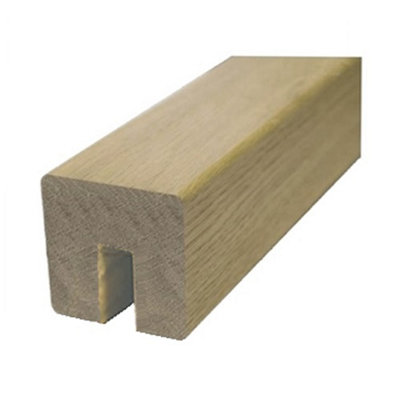 Oak Handrail Square 3.0m - 13mm Groove For Square Metal Spindles UK ...