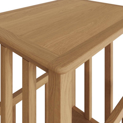 Oak Magazine Storage Table Ready Assembled