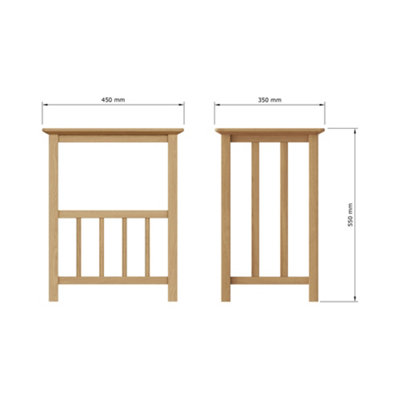 Oak Magazine Storage Table Ready Assembled