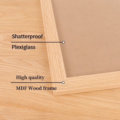 Oak Picture Frame Photo Frame Perspex Sheet for Wall or Table ...