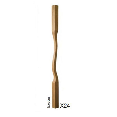 Oak Spindle Exeter 41mm x 41mm x 900mm - 24 Pack UK Manufactured ...