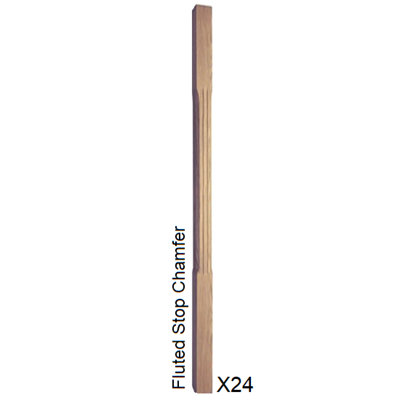 Oak Spindle Fluted Stop Chamfer 41mm x 41mm x 900mm - 24 Pack UK ...