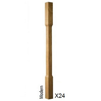 Oak Spindle Modern 55mm x 55mm x 900mm - 24 Pack UK Manufactured ...