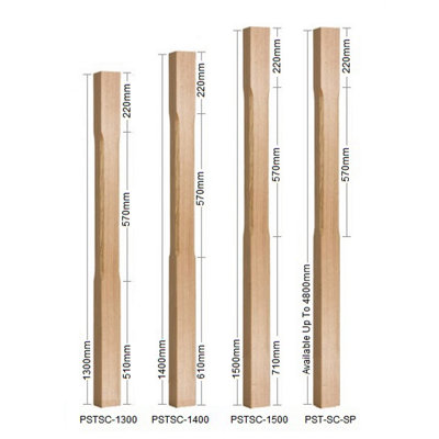 Oak Spindle Stop Chamfer 32mm x 32mm x 900mm - 16 Pack UK Manufactured ...