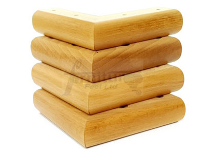 Oak Wood Corner Feet 45mm High Replacement Furniture Sofa Legs Self ...