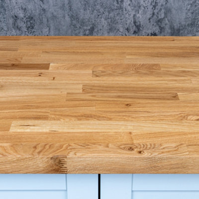 Oak Worktop 1m x 950mm x 38mm - Premium Solid Wood Kitchen Countertop ...
