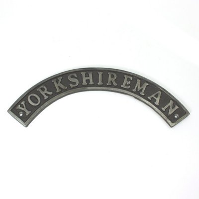 Oakcrafts - Antique Cast Iron Curved Yorkshireman Plaque - 270mm