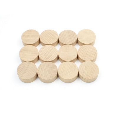 Oakcrafts - Pack of 12 Birch Wooden Craft Discs - 50mm Diameter