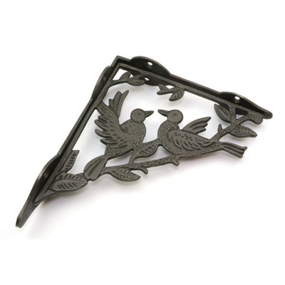 Oakcrafts - Pair of Antique Cast Iron Decorative 2 Bird Shelf Brackets ...