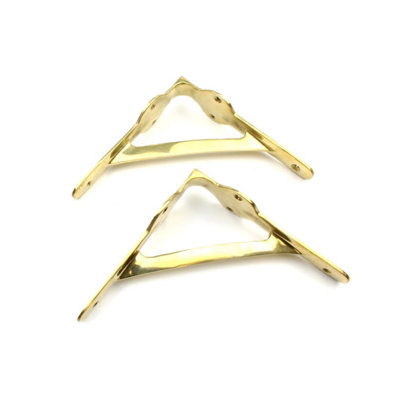Oakcrafts - Pair of Solid Brass Gallows Style Shelf Brackets - 150mm x ...