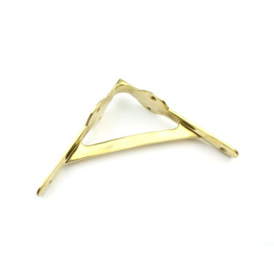 Oakcrafts - Pair of Solid Brass Gallows Style Shelf Brackets - 150mm x ...