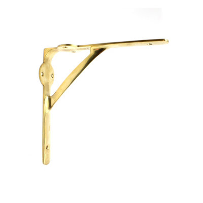 Oakcrafts - Pair of Solid Brass Gallows Style Shelf Brackets - 200mm x ...
