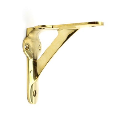 Oakcrafts - Pair of Solid Brass Gallows Style Shelf Brackets - 90mm x ...