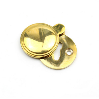 Oakcrafts - Solid Brass Keyhole Escutcheon with Cover - 35mm