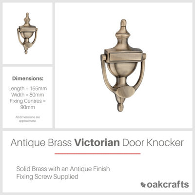 Oakcrafts - Victorian Door Knocker 150mm Antique Brass Finish