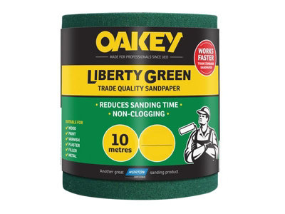 Oakey 66261116751 Liberty Green Sanding Roll 115mm x 10m Medium 80G ...