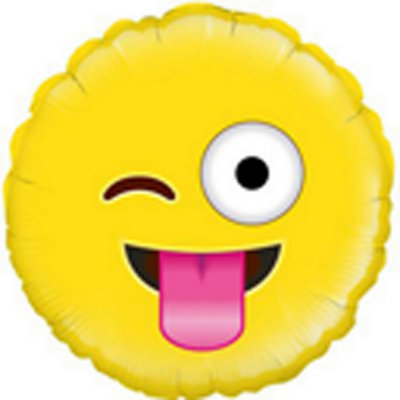 Oaktree Betallic 18 Inch Foil Crazy Emoji Balloon Yellow (18 Inches)