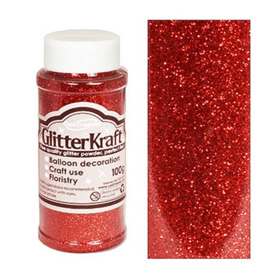 Oaktree Fine Glitter Crafting Powder Red (One Size) | DIY at B&Q