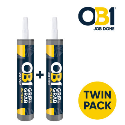 OB1 Grip & Grab Adhesive White - 2 x 290ml - Twin Pack