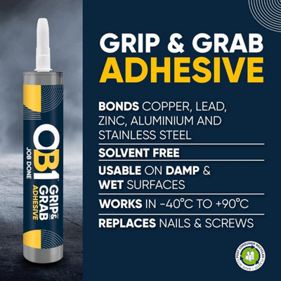 OB1 Multi-Surface Grip & Grab Adhesive 290ml (12 Pack) - Weatherproof ...