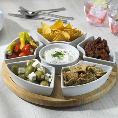 Occasion 32cm Lazy Susan Rotating or Revolving Dip Set Snack Bowl ...