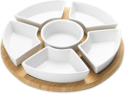 Occasion 32cm Lazy Susan Rotating or Revolving Dip Set Snack Bowl ...