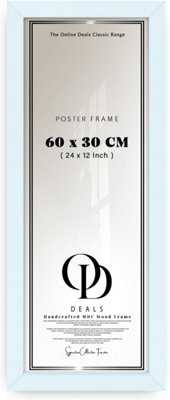 OD Deals Luxurious White 60x30cm Panoramic MDF Wood Frame Clear Perspex ...