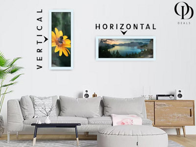 OD Deals Luxurious White 60x30cm Panoramic MDF Wood Frame Clear Perspex ...