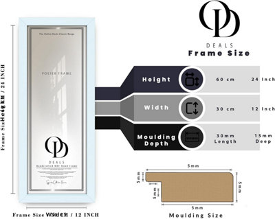 OD Deals Luxurious White 60x30cm Panoramic MDF Wood Frame Clear Perspex ...