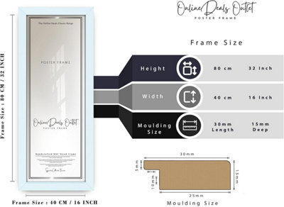 OD Deals Luxurious White 80x40cm Panoramic MDF Wood Frame Clear Perspex ...