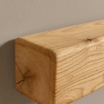 Off the Grain Fireplace Mantle Beam - Solid Oak Floating Beam 130cm (L)