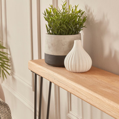 Off the Grain Hallway Console Table - Solid Oak Entryway Table - 140cm (L)