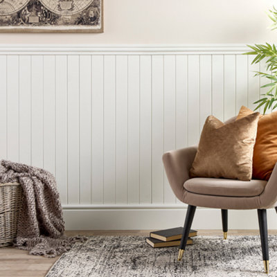 Off the Grain Tounge & Groove MDF Wall Panelling Kit - 1200 x 400 ...