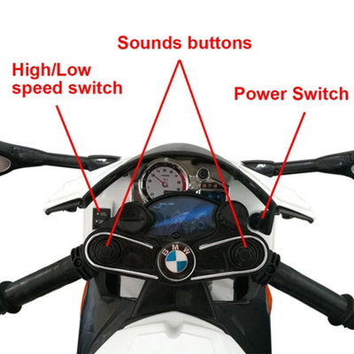 Offical Licensed BMW S1000RR Kids Toy Ride On Bike Motorbike 12V ...