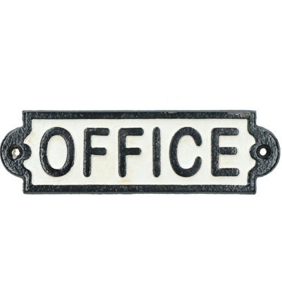 Office Cast Iron Sign Plaque Door Wall Fence Post Cafe Shop Pub Hotel ...