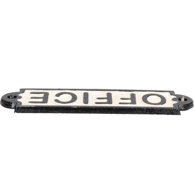 Office Cast Iron Sign Plaque Door Wall Fence Post Cafe Shop Pub Hotel ...