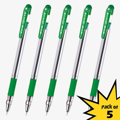 Office Centre Green Pen Z5 GRIP 0.7mm (Set of 5) | DIY at B&Q