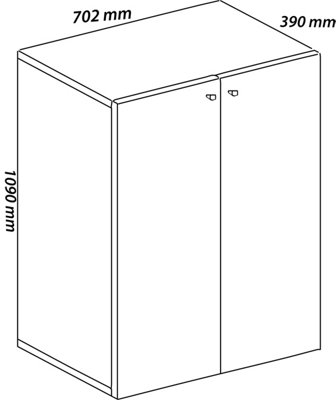 Office cupboard file cabinet Lona 3-fold