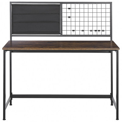 Office Desk with Memo Board VINCE Black 118 cm 60 cm