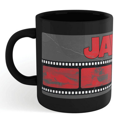 Official Jaws Film Reel Mug - Black 100% Ceramic, Dishwasher Safe