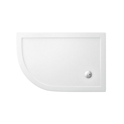 Offset Quadrant Resin Stone Shower Tray White Finish 1200x800 Left ...